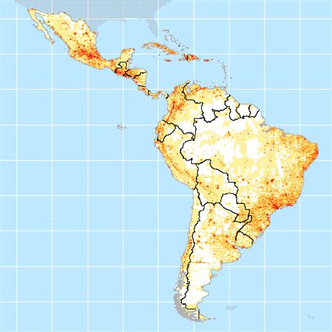 Latin America And Geovis Latin America Population Distribution