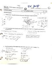 MCV 4U UNIT 2 TEST Derivatives Practice Applications Course Hero