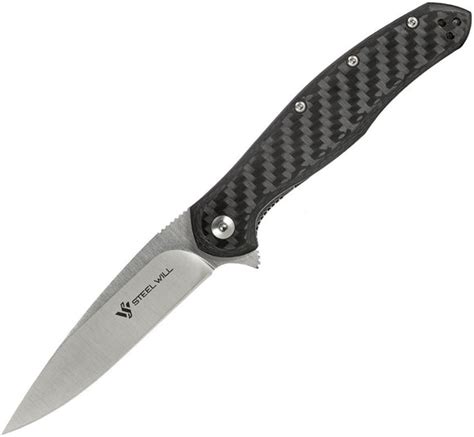 STEEL WILL SMGF45M71 INTRIGUE CF HANDLE LINERLOCK M390 BLADE STEEL FOL