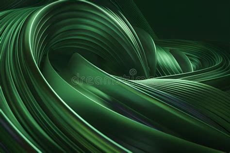 Abstract Green Swirling Lines With 3d Rendered Texture Stock Illustration Illustration Of