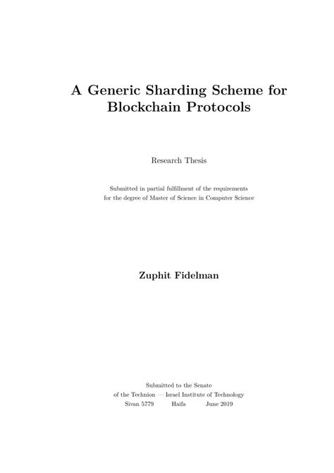 A Generic Sharding Scheme For Blockchain Protocols Deepai