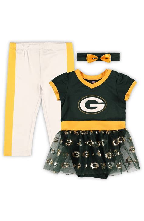 Jerry Leigh Girls Infant Green Green Bay Packers Tailgate Game Day