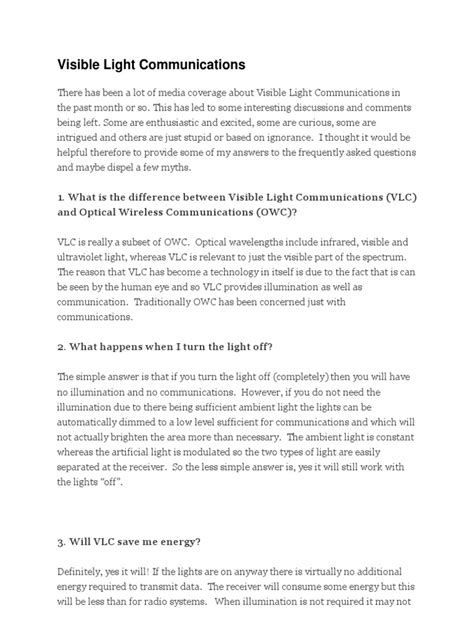 Vlc Question Pdf Light Telecommunication
