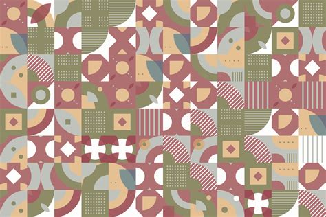 Simple Modern Geometry Shapes Vector Seamless Pattern It Consists Of A Polyhedron Such As A
