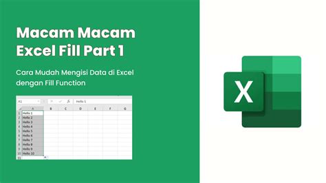 Belajar Excel 05 Macam Macam Excel Fill Part 1 — Minarsih Tech