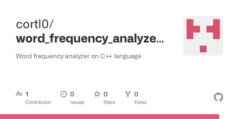 GitHub Cortl Word Frequency Analyzer Cpp Word Frequency Analyzer On C Language