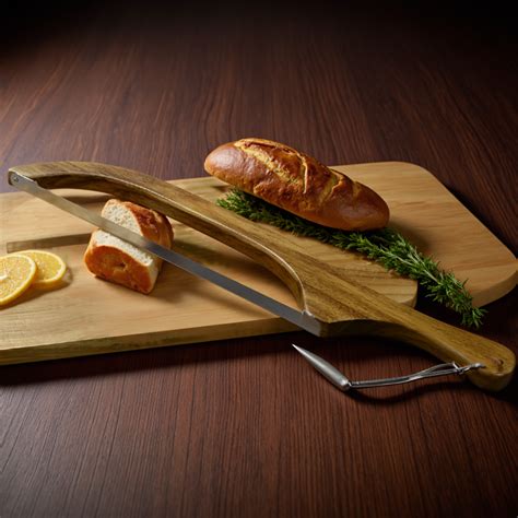 1 Set Serrated Bread Knife Professional Bread Scoring Knife With Wooden Handle Stainless