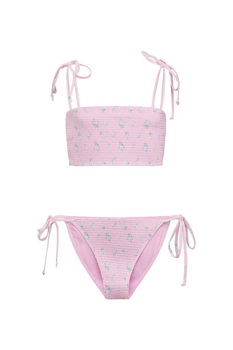 Loveshackfancy Tween Asta Bikini In Lilac Ice Revolve
