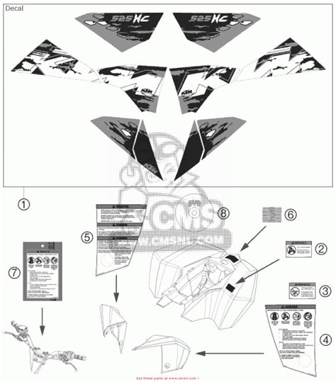 83008099000 Decal Set 525 Atv Xc 2008 Ktm Buy The 83008099000 At Cmsnl