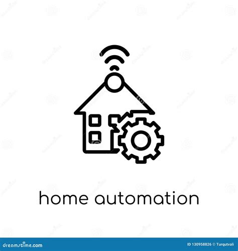 Home Automation Icon Trendy Modern Flat Linear Vector Home Auto Stock