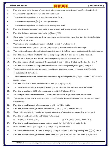 Points And Locus Pdf Triangle Classical Geometry