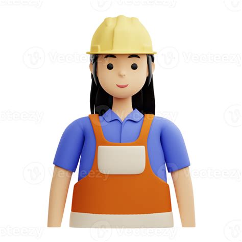 3d illustration construction worker female 42882760 png