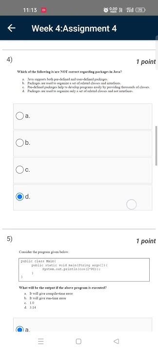 Java Programming In Java Week 4 Assignment Answers Nptel 2023