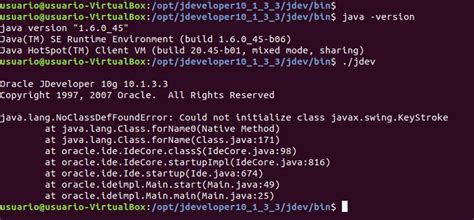 Jdeveloper 10 Could Not Initialize Class Javaxswingkeystroke