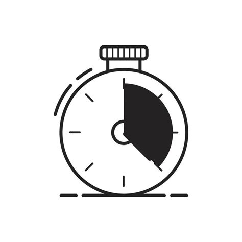 Counting Down Watch Timer Clock Icon Black And White Linear Icon