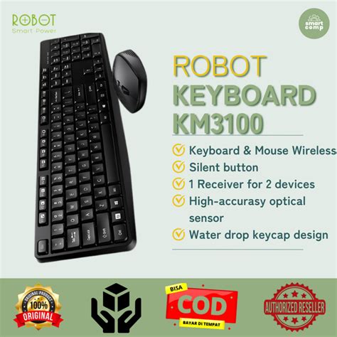 Jual Robot Km3100 Portable Mini Wireless Set Combo Keyboard And Mouse 1600dpi Shopee Indonesia