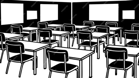 Chairs Surround Tables In Classroom Premium Ai Generated Vector