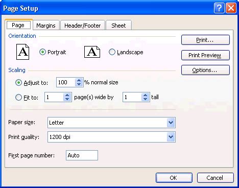 Microsoft Excel Page Layout And Printing