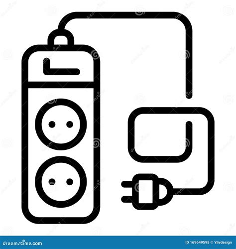 Power Socket Extender Icon Outline Style Stock Vector Illustration Of Outline Element
