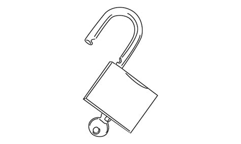 Premium Vector Line Art Of Padlock And Key