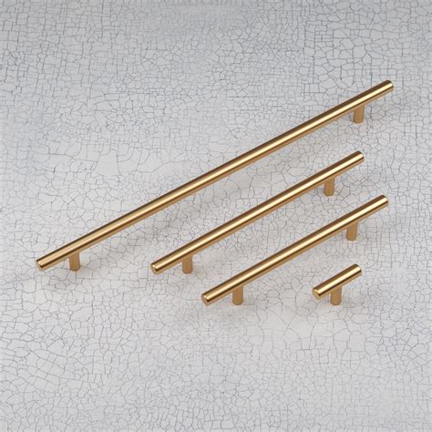 Brass Gold Cabinet T Bar Slim Handles In 3 Sizes And Matching Pull Knob Handle And Home
