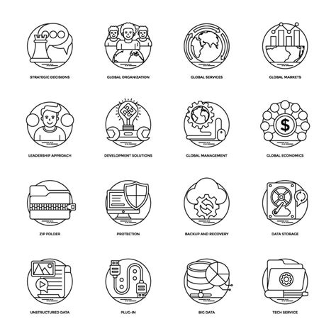 Business And Data Management Vector Icons 26970243 Vector Art At Vecteezy
