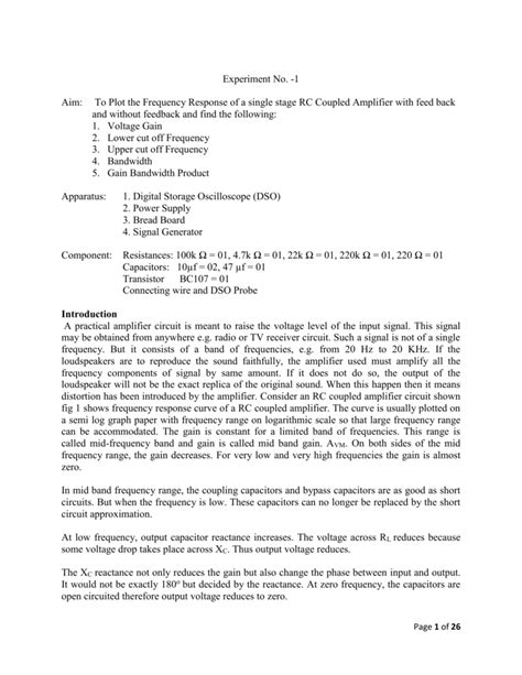 Rc Coupled Amplifier Circuit Diagram Circuit Diagram