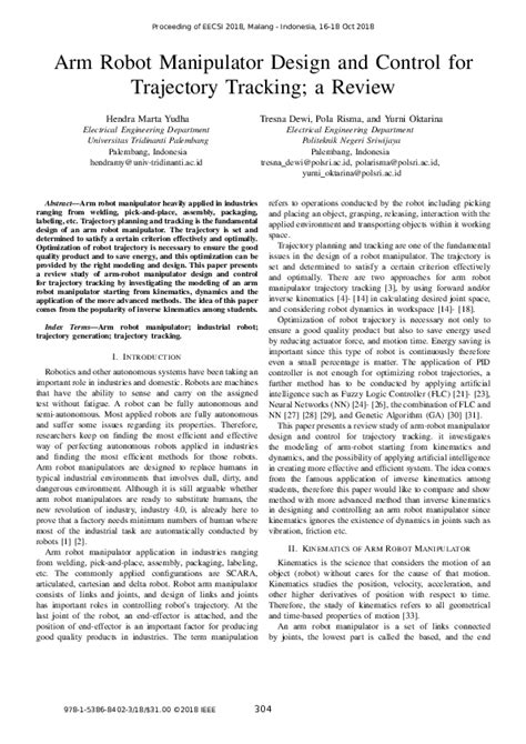 Pdf Arm Robot Manipulator Design And Control For Trajectory Tracking A Review