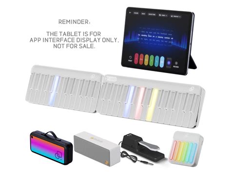 Popupiano Smart 59 Key Midi Keyboard Bundle Two Keyboards Chord Pad Speaker And Pedal White