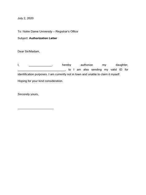 Dfa Authorization Letter Pdf
