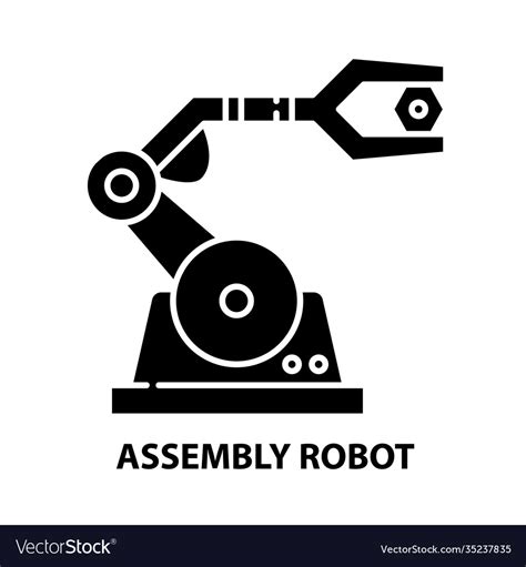 Assembly Robot Icon Black Sign Royalty Free Vector Image