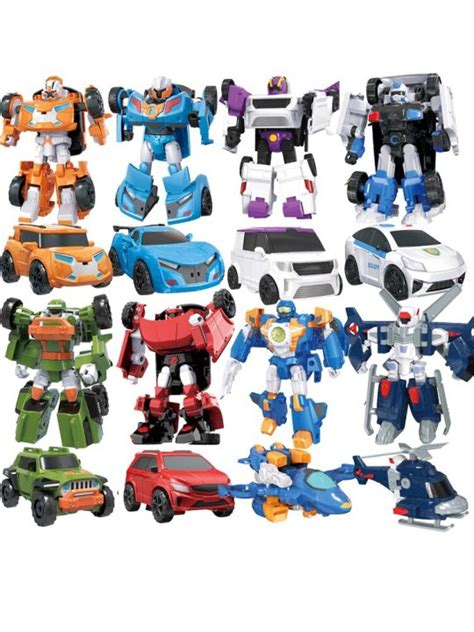 Tobot หุ่นการ์ตูนพี่น้องหุ่นยนต์ของเล่นแปลงร่างเป็นอนิเมะเกาหลีหุ่นแอ็กชันแปลงร่างเครื่องบิน