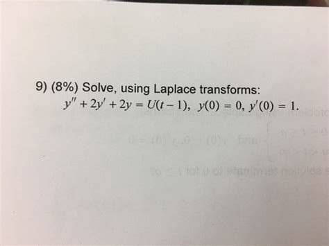 Solved 9 8 Solve Using Laplace Transforms