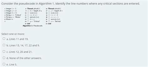 Solved Consider The Pseudocode In Algorithm Identify The Chegg
