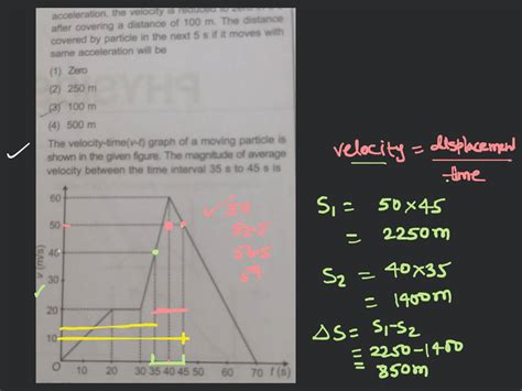 The Velocity Time V−t Graph Of A Moving Particle Is Shown In The Given