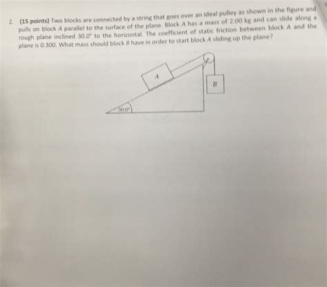 solved two blocks are connected by a string that goes over