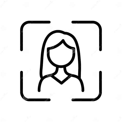 Face Woman Vector Id Biometric Icon Facial Recognition For Apps And Websites System Sign