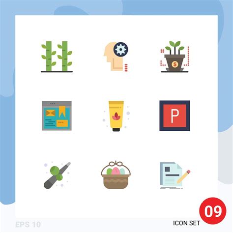 User Interface Pack Of 9 Basic Flat Colors Of Parking Lotus Finance Website Web Editable Vector