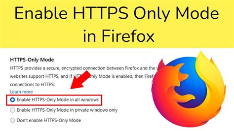 How To Enable HTTPS Only Mode In Firefox Browser YouTube