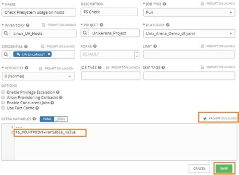 Ansible Tower Awx Passing Variables Using Survey Extra Vars