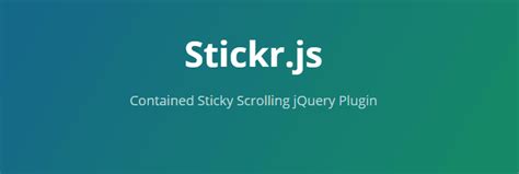 15 Jquery Sticky Html Element Plugins Learning Jquery