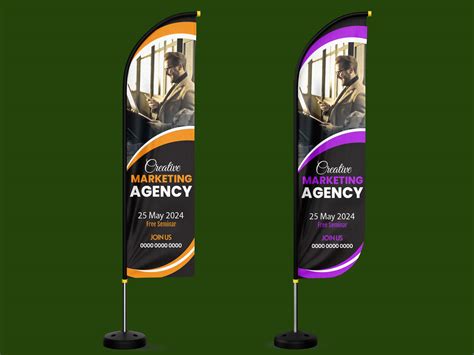 Corporate Business Feather Flag Design Behance
