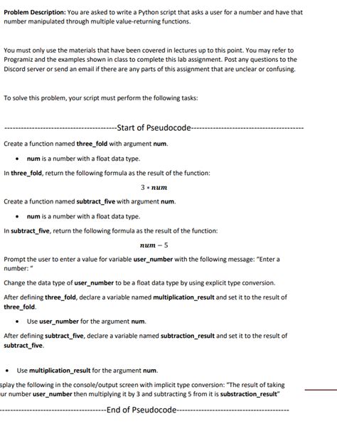 Solved Problem Description You Are Asked To Write A Python Chegg