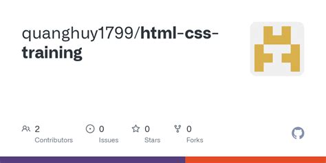 GitHub Quanghuy Html Css Training