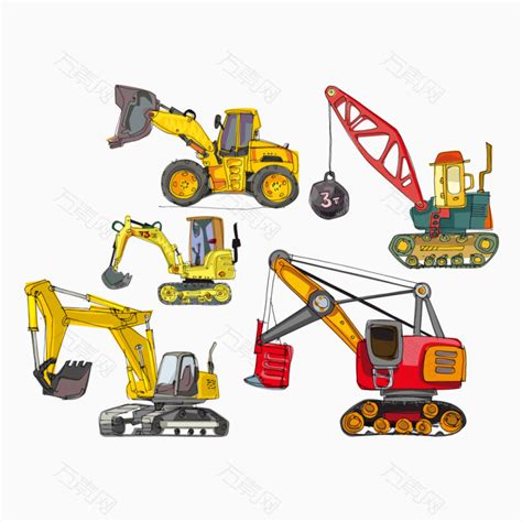 儿童电动挖掘机动漫 动漫掘机 儿童掘机 大山谷图库