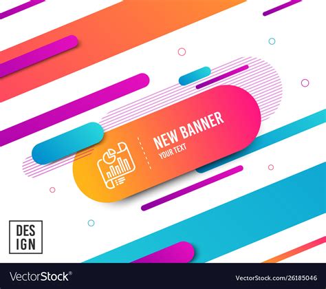 Report Document Line Icon Column Graph Sign Vector Image