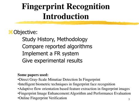 Ppt Fingerprint Recognition Powerpoint Presentation Free Download