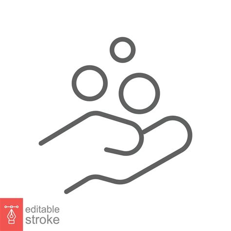 Money On Hand Obtain Line Icon Simple Outline Style Hand And Coins