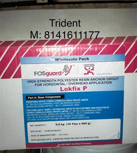 Polyester Resin Grout Fosroc Lokfix P For Construction At ₹ 1232 Pack In Ahmedabad