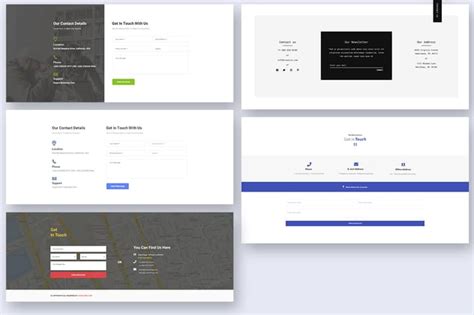 31 contact blocks widgets for web ui kit websites ux and ui kits ft